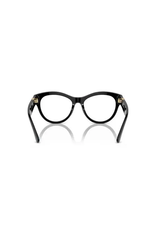 Burberry 53mm Round Optical Glasses - Black