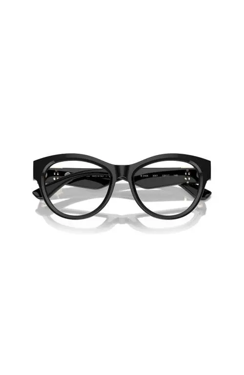 Burberry 53mm Round Optical Glasses - Black