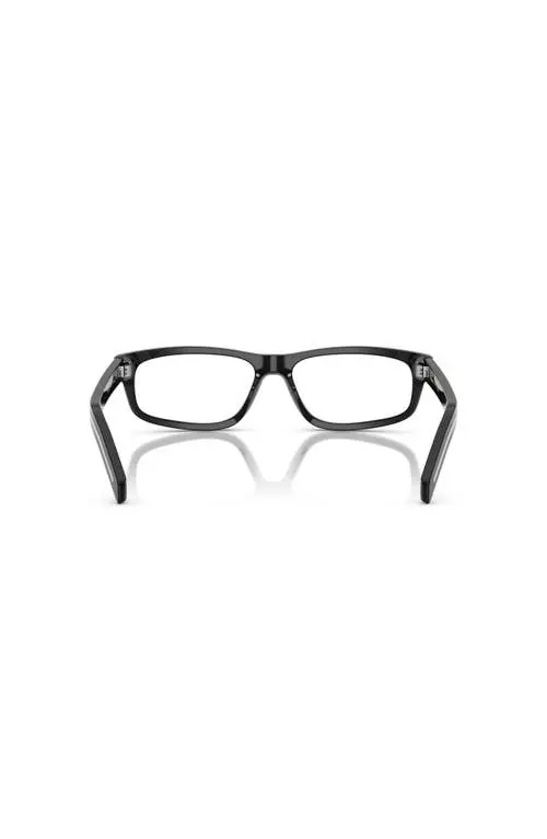 Prada 58mm Rectangle Full Rim Eyeglasses - Black