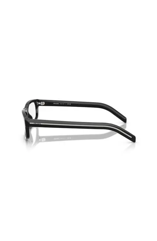 Prada Rectangle Acetate Full Rim Eyeglasses - Black