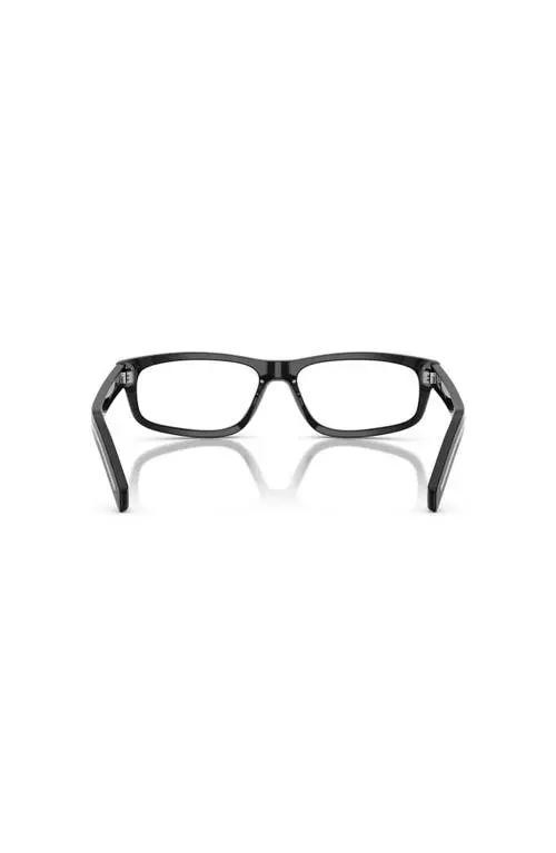 Prada Rectangle Acetate Full Rim Eyeglasses - Black