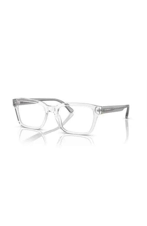 Emporio Armani 55mm Rectangle Eyeglasses - Transparent