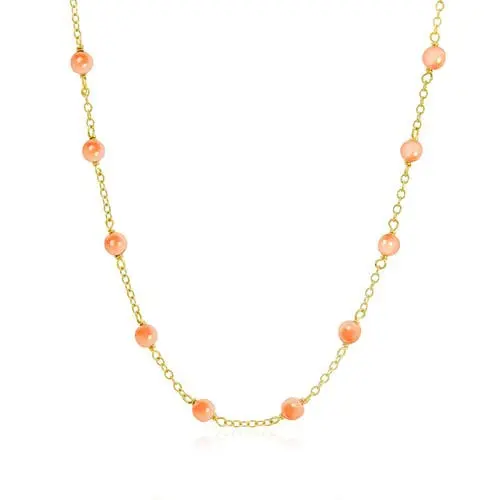 THE LOVERY FINE JEWELRY Beaded Chain Necklace - Pink Coral