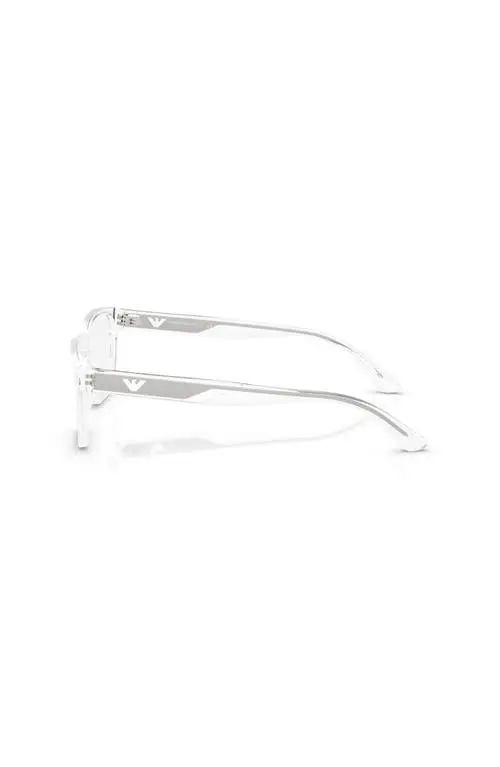 Emporio Armani Rectangle Full Rim Acetate Eyeglasses - Transparent