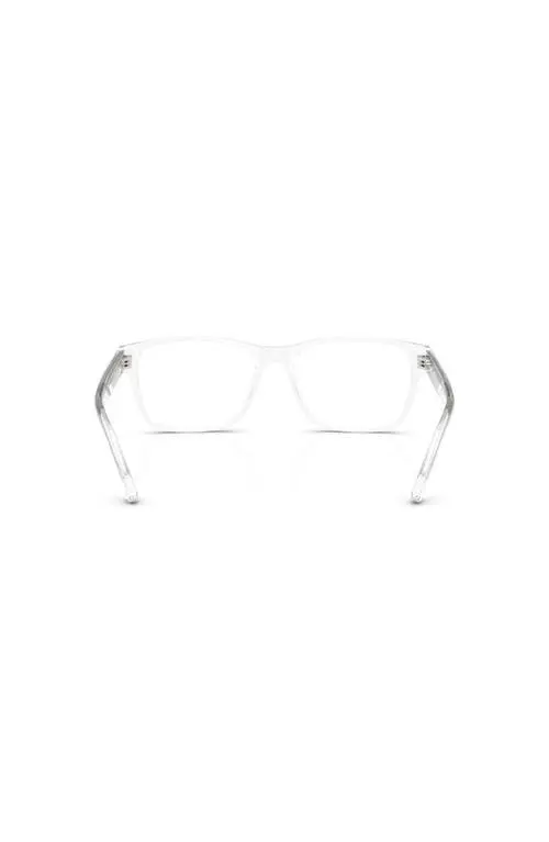 Emporio Armani Rectangle Full Rim Acetate Eyeglasses - Transparent
