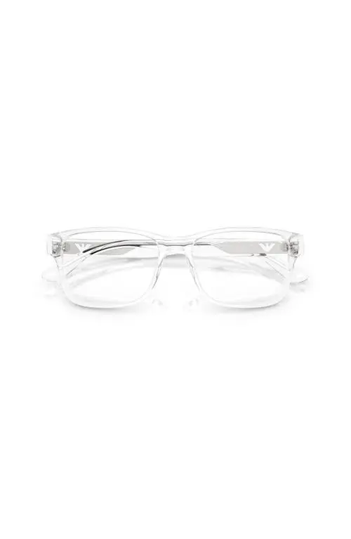 Emporio Armani Rectangle Full Rim Acetate Eyeglasses - Transparent