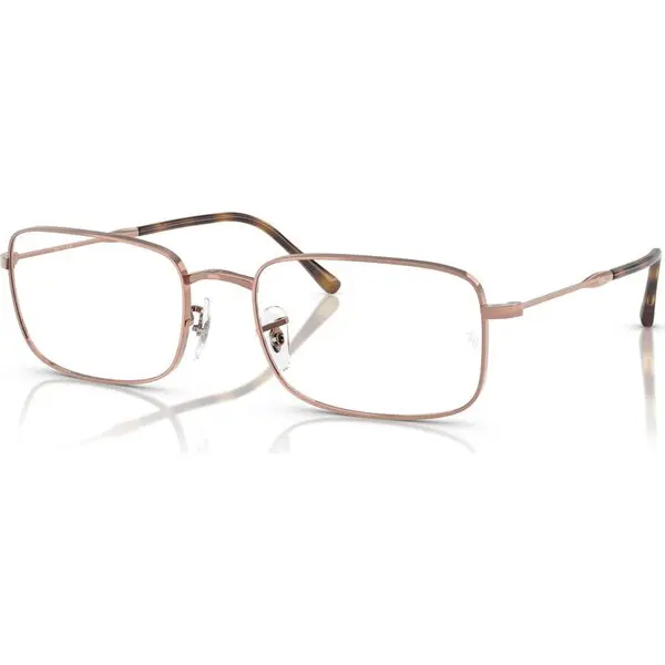 Ray-ban 56mm Irregular Optical Glasses - Copper