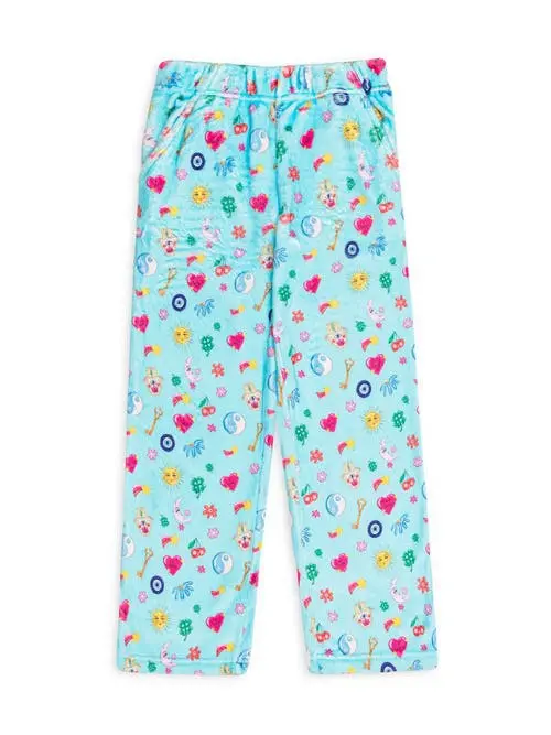 PREPPY GOOSE Plush Lucky Charm Loungewear Pant - Light Blue