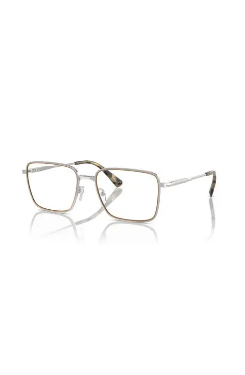Michael Kors 56mm Rectangle Full Rim Eyeglasses - Silver