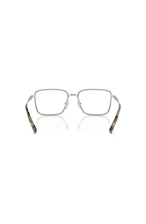 Michael Kors 56mm Rectangle Full Rim Eyeglasses - Silver
