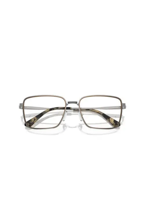 Michael Kors 56mm Rectangle Full Rim Eyeglasses - Silver