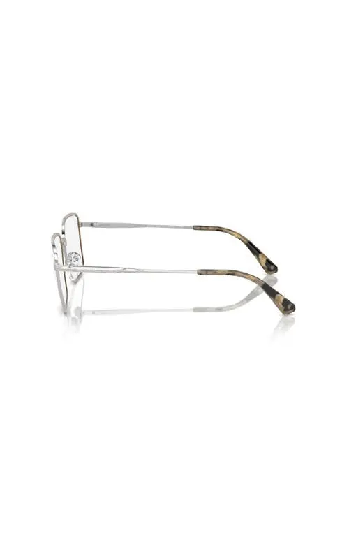 Michael Kors 56mm Rectangle Optical Glasses - Silver