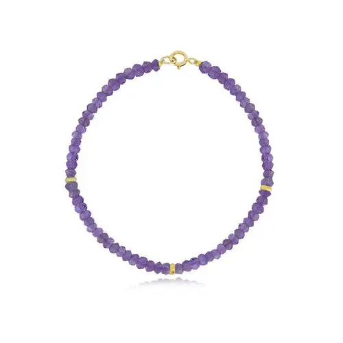 THE LOVERY 14k Yellow Gold Bead Bracelet - Amethyst
