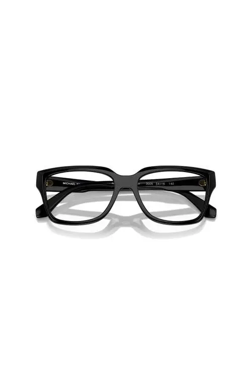 Michael Kors 54mm Rectangle Full Rim Optical Glasses - Black