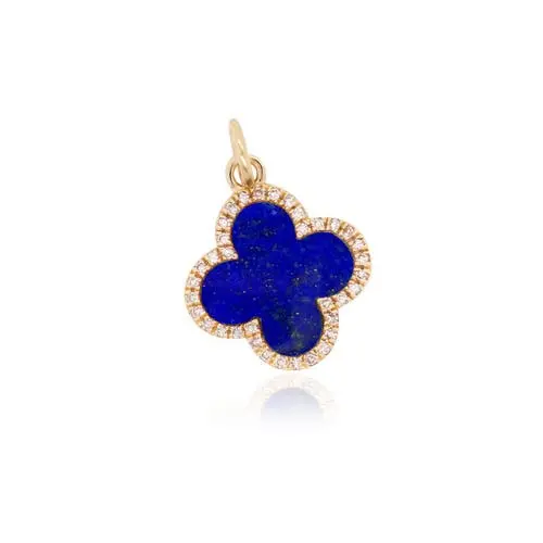 THE LOVERY FINE JEWELRY Diamond And Clover Charm - Lapis