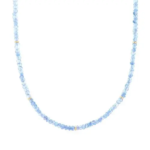THE LOVERY FINE JEWELRY 14k Yellow Gold Beaded Necklace - Blue Topaz