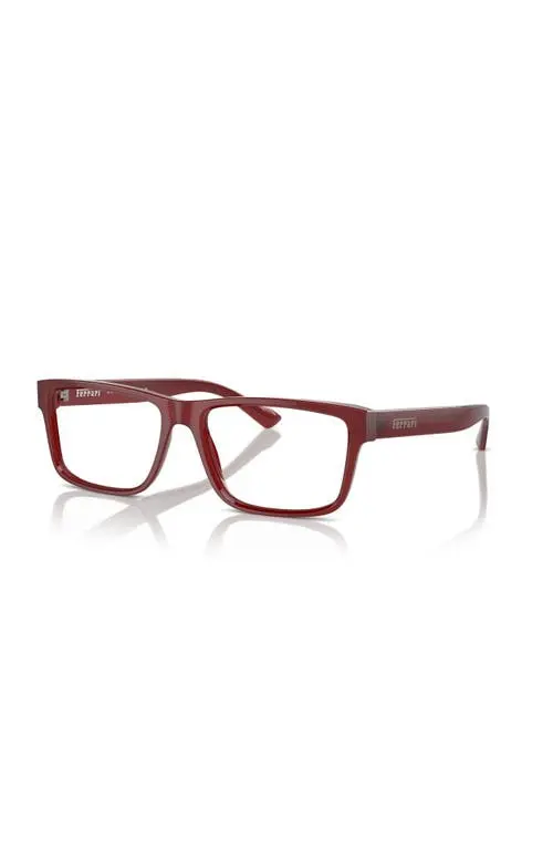FERRARI 57mm Rectangle Optical Glasses - Red