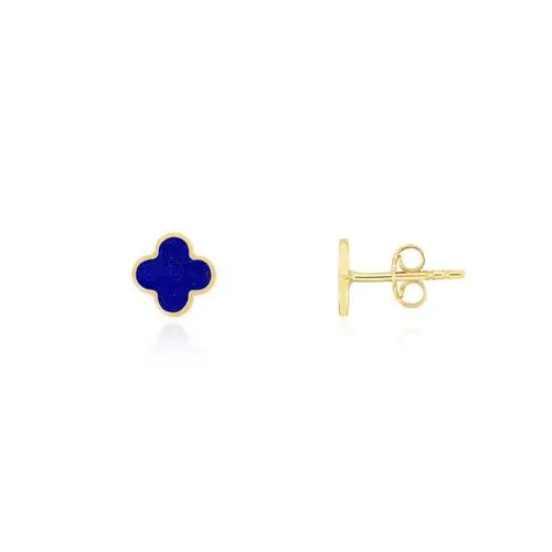 THE LOVERY Clover Stud Earrings - Lapis