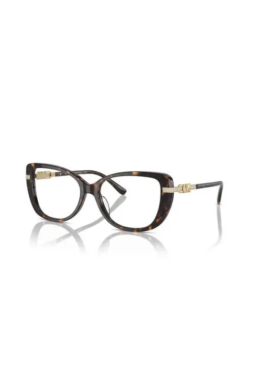 Michael Kors 54mm Cat Eye Optical Glasses - Dark Tortoise