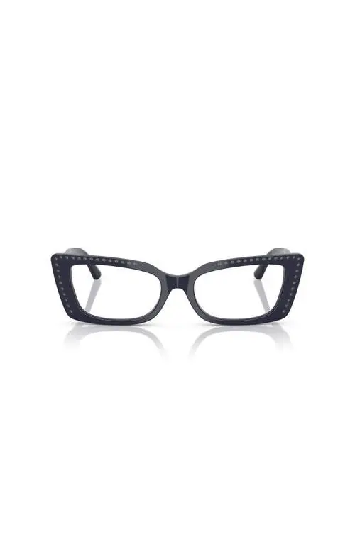 JIMMY CHOO 51mm Embellished Cat Eye Optical Glasses - Blue