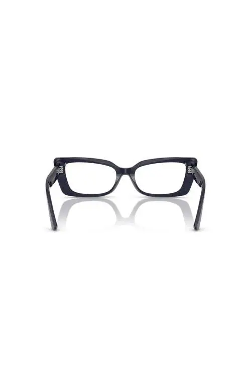 JIMMY CHOO 51mm Embellished Cat Eye Optical Glasses - Blue