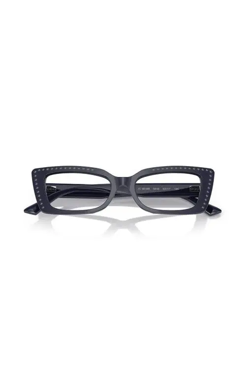 JIMMY CHOO 51mm Embellished Cat Eye Optical Glasses - Blue
