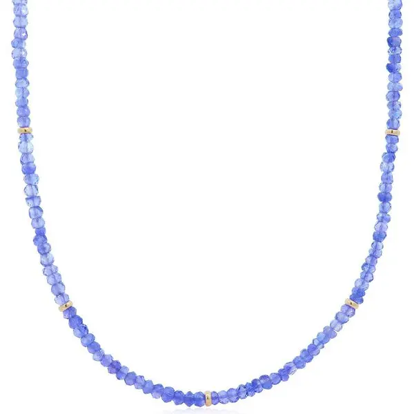 THE LOVERY FINE JEWELRY 14k Yellow Gold Beaded Necklace - Tanzanite