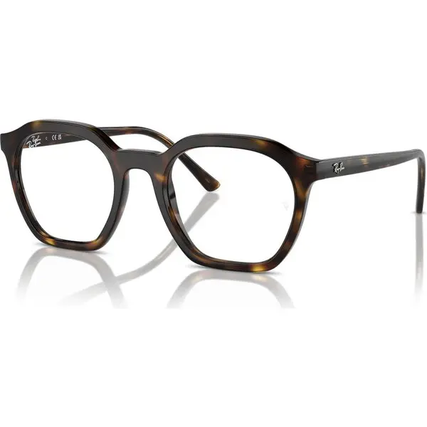 Ray-ban 50mm Irregular Optical Glasses - Tortoise