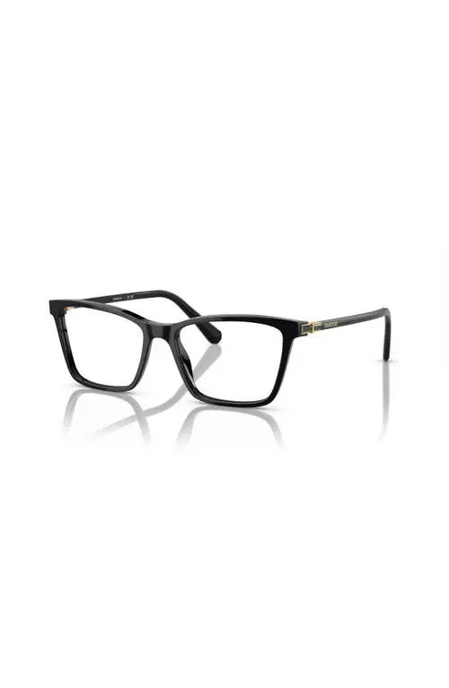 SWAROVSKI 53mm Rectangle Eyeglasses - Black