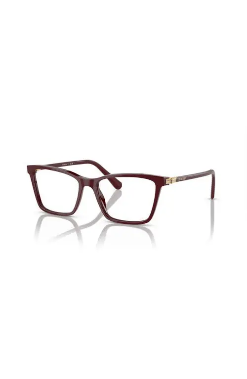 SWAROVSKI 53mm Rectangle Eyeglasses - Red
