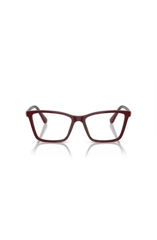 SWAROVSKI 53mm Rectangle Eyeglasses - Red