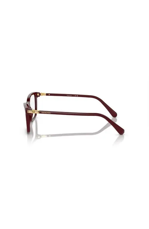 SWAROVSKI 53mm Rectangle Eyeglasses - Red