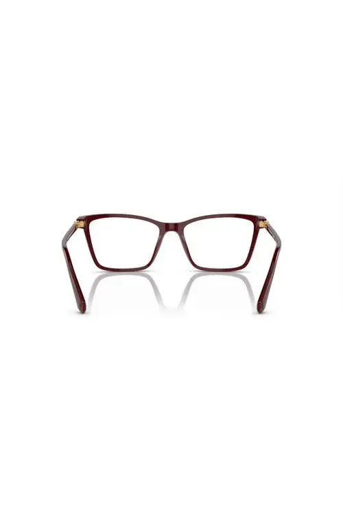 SWAROVSKI 53mm Rectangle Eyeglasses - Red