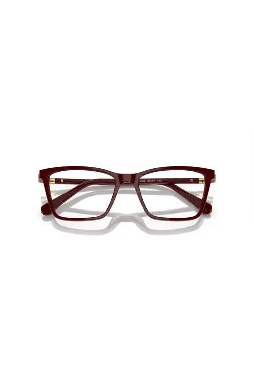 SWAROVSKI 53mm Rectangle Eyeglasses - Red