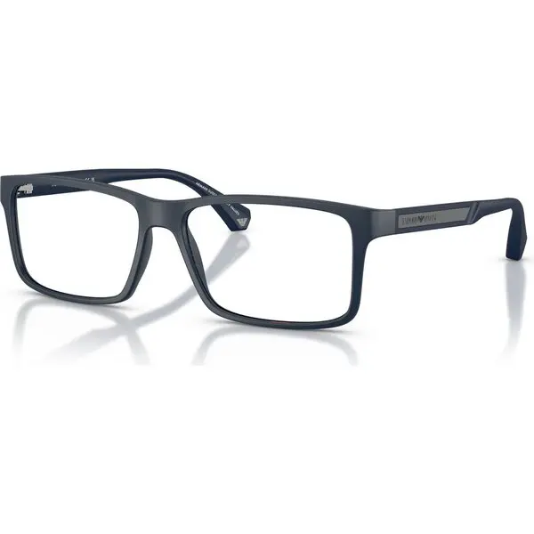 Emporio Armani 56mm Rectangle Full Rim Eyeglasses - Blue