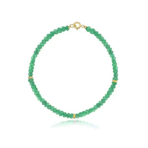 THE LOVERY FINE JEWELRY 14k Yellow Gold Bead Bracelet - Green Onyx