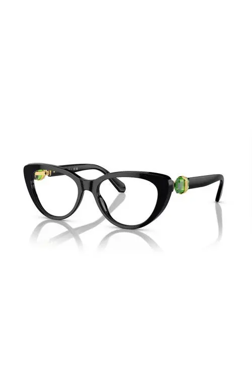 SWAROVSKI 53mm Cat Eye Optical Glasses - Black