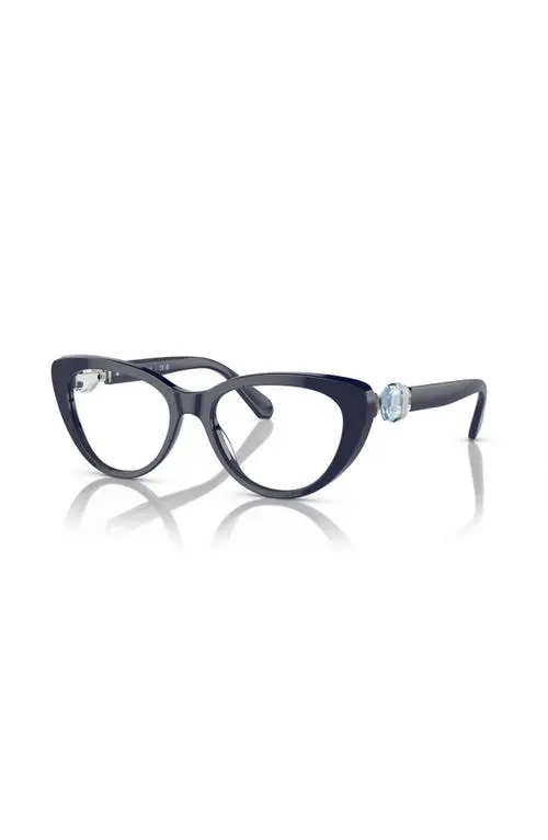 SWAROVSKI 53mm Cat Eye Optical Glasses - Blue
