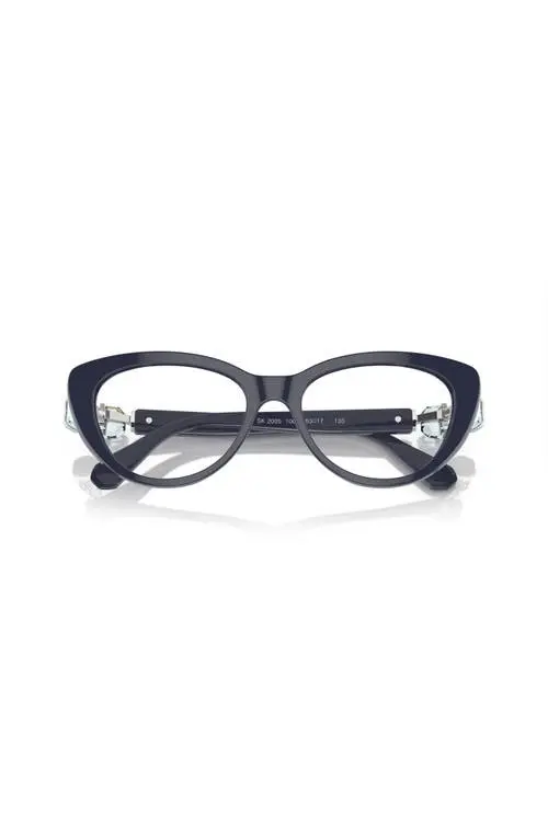 SWAROVSKI 53mm Cat Eye Optical Glasses - Blue