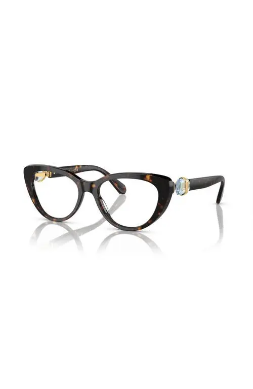 SWAROVSKI 53mm Cat Eye Optical Glasses - Brown