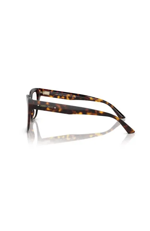 JIMMY CHOO Square Acetate Eyeglasses With Tortoiseshell Finish - Tortoise