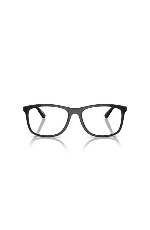 Emporio Armani Rectangle Full Rim Eyeglasses - Black