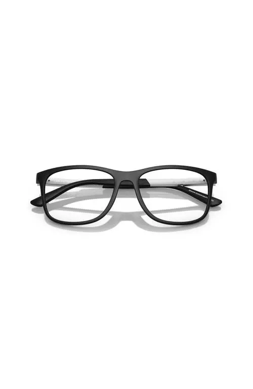 Emporio Armani Rectangle Full Rim Eyeglasses - Black