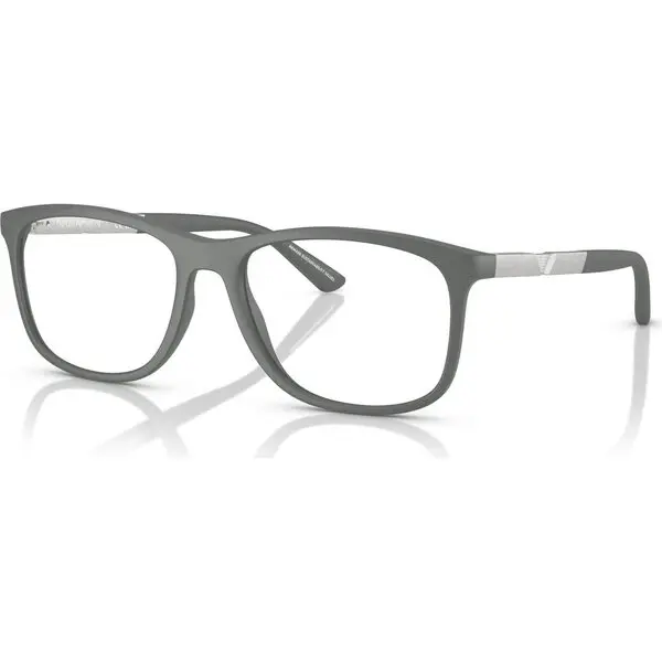 Emporio Armani 55mm Rectangle Eyeglasses - Grey