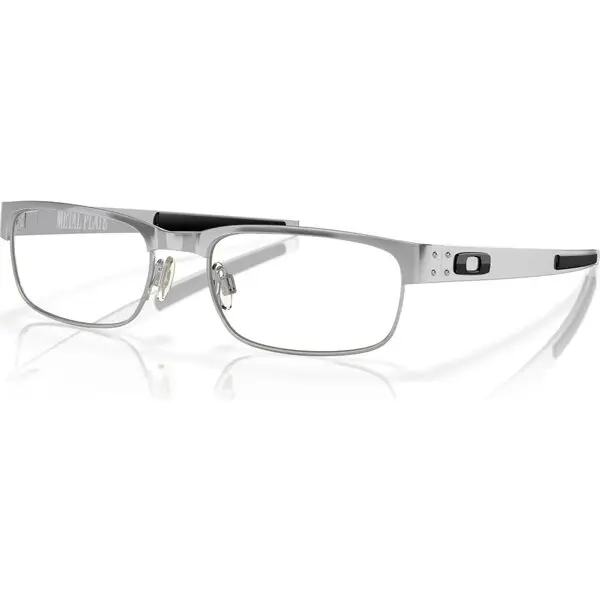 Oakley 55mm Rectangle Full Rim Optical Glasses - Silver