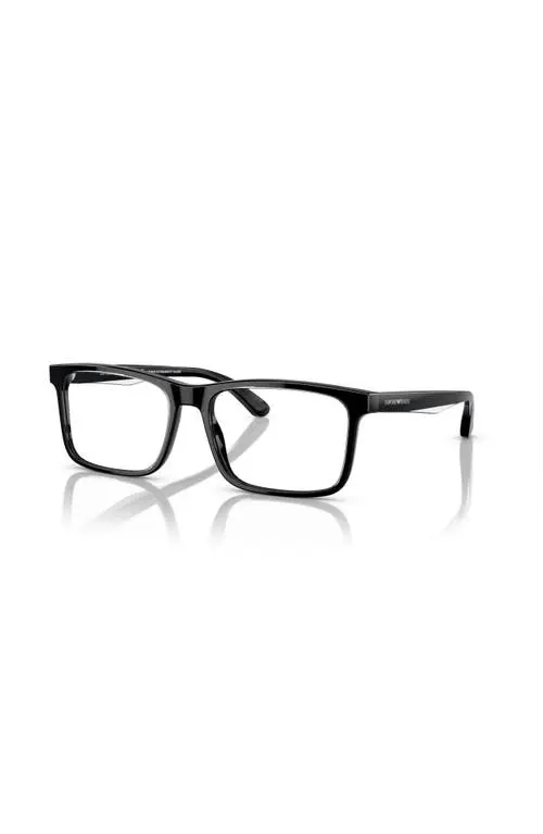 Emporio Armani 54mm Rectangle Eyeglasses - Black