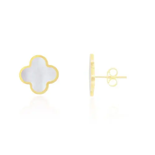 THE LOVERY FINE JEWELRY Clover Stud Earrings - Mother Of Pearl