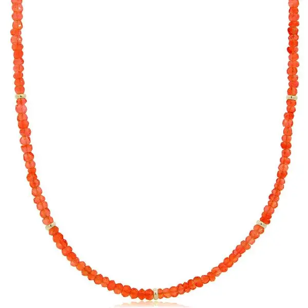 THE LOVERY FINE JEWELRY 14k Yellow Gold Beaded Necklace - Carnelian