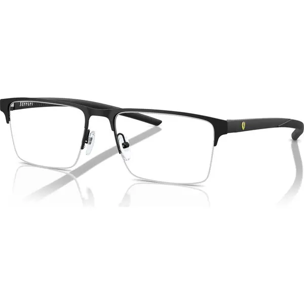 SCUDERIA FERRARI Rectangle Half-rim Eyeglasses - Black