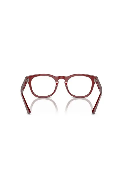 FERRARI 51mm Round Eyeglasses - Red